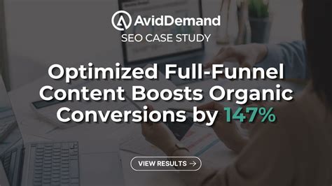 Seo Case Study Optimized Full Funnel Content Boosts Organic Conversions By 147