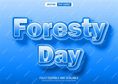 Premium Vector World Foresty Day 3d Text Effect Editable 3d Style Eps