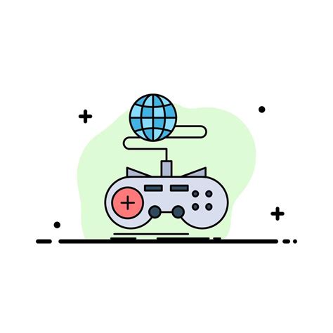 Game Gaming Internet Multiplayer Online Flat Color Icon Vector 19175705