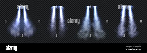 Jetpack smoke cloud trail with blue fire vector effect. Rocket speed ...