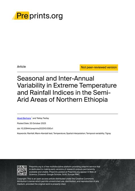 Pdf Seasonal And Inter Annual Variability In Extreme Temperature And