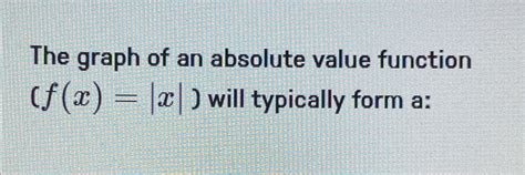 solved the graph of an absolute value function f x x