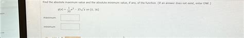 Solved Find The Absolute Maximum Value And The Absolute