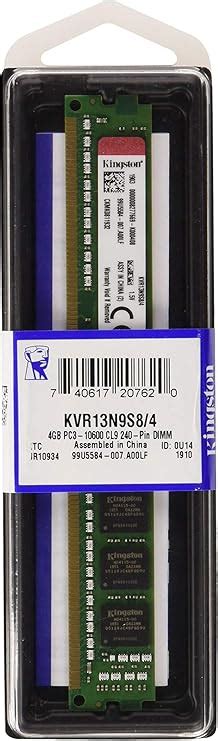Kingston Technology (KVR13N9S8/4) 4GB 1333 MHz 240-Pin DDR3 SDRAM ...