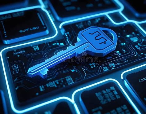 Glowing Blue Digital Key On Circuit Board Importance Of Cybersecurity In Digital Age Secure