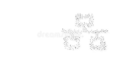 3d Rendering Of Nails In Shape Of Symbol Of Network Wired With Shadows Isolated On White