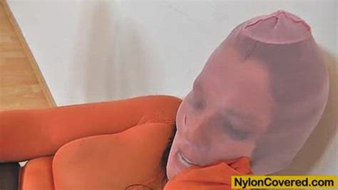 Distorted Face In A Nylon Mask
