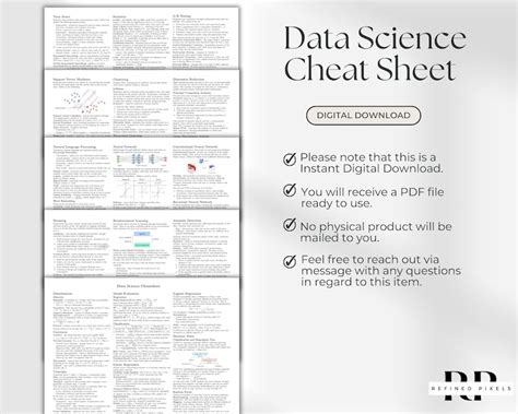 Data Science Data Scientist Cheat Sheet Data Analysis Data Science Guide Template Data Science