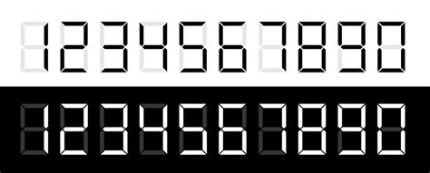 Premium Vector Numbers Black And White Digital Numbers Digital Clock Numbers Vector Illustration