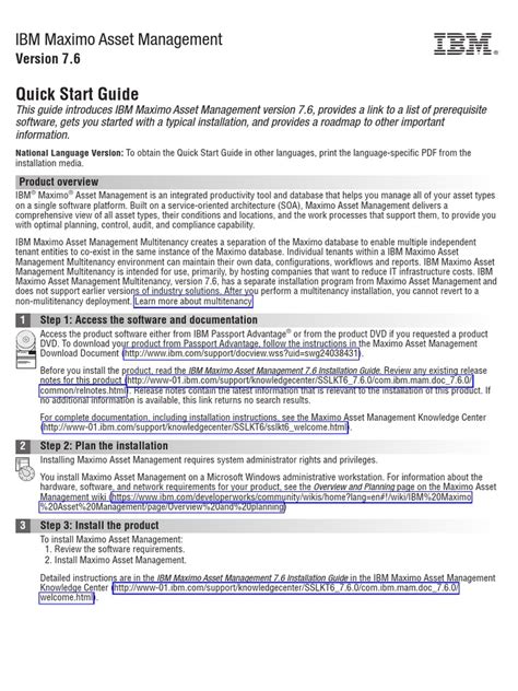 quick start guide ibm maximo asset management pdf databases