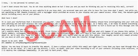 Beware Of The Malicious Malware On Porn Websites Email Scam
