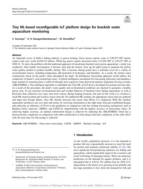 Tiny Ml Based Reconfigurable Iot Platform Design For Brackish Water Aquaculture Monitoring