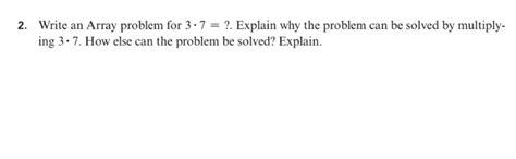 Solved 2 Write An Array Problem For 37 Explain Why The