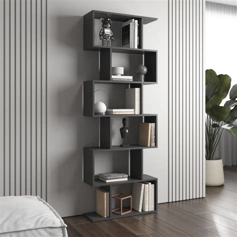 Полиця Vays для книг стелаж для дому книжкова полиця етажерка M 56 Антрацит купити онлайн