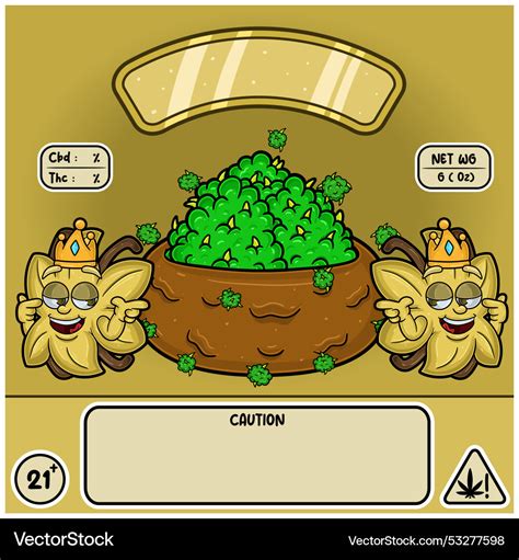 Vanilla Strain With Weedbud In Cartoon Style Weed Vector Image