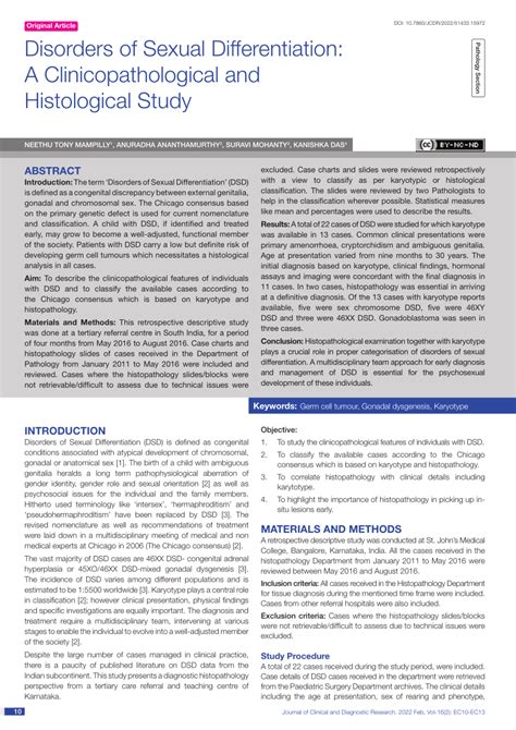 PDF Disorders Of Sexual Differentiation A Clinicopathological And Histological Study