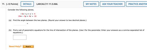 Solved 11 [ 2 Points] Details Larcalc11 11 5 066 My Notes
