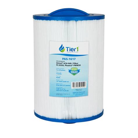 Tier1 40 Sq Ft Spa Filter Cartridge For Waterways 817 0050 Front Access Pleatco Pww50 Fc