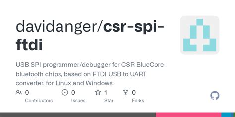 GitHub Davidanger Csr Spi Ftdi USB SPI Programmer Debugger For CSR BlueCore Bluetooth Chips