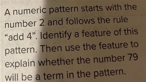 Solved A Numeric Pattern Starts With The Number 2 And