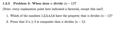 solved when does n divide n 1 note every explanation