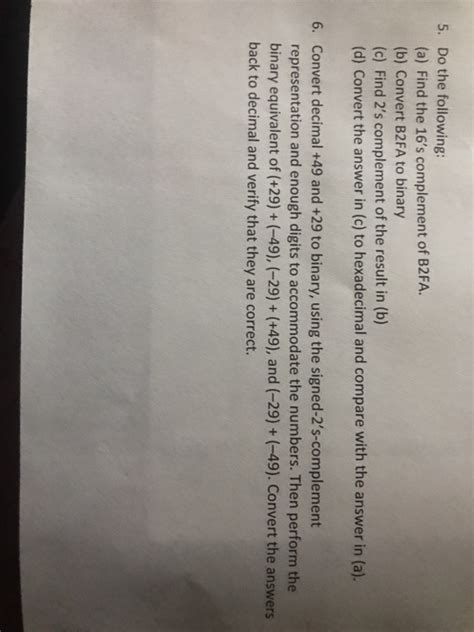 Solved Do The Following A Find The S Complement Of Chegg Com