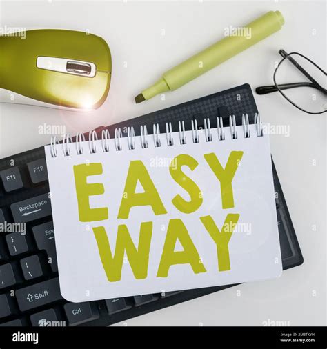 Hand Writing Sign Easy Way Concept Meaning Making Hard Decision Between Two Less And More