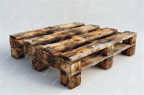 Detailed Illustration Of Wooden Pallets Isolated On White Background With Highresolution Realism