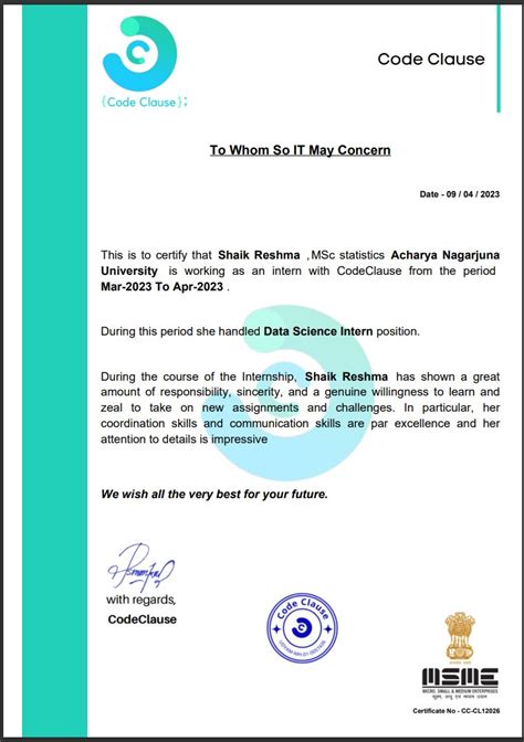 Reshma Shaik On Linkedin Datascience People Experience Internship Learning Codeclause…