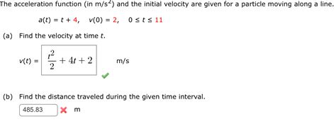 solved the acceleration function in ms2 ﻿and the initial