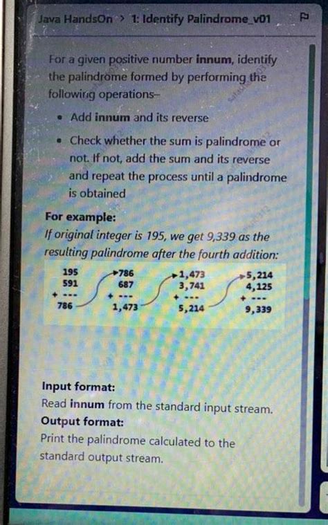 Java HandsOn 1 Identify Palindrome V01 F For StudyX