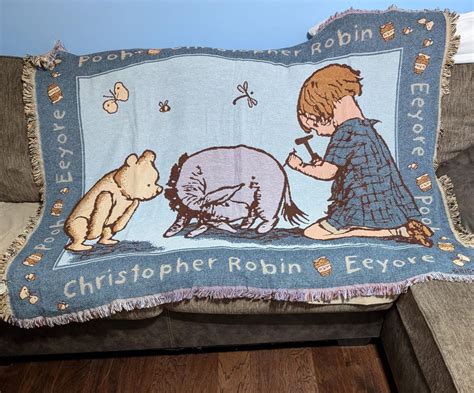 Pooh Eeyore Christopher Robin Throw Etsy