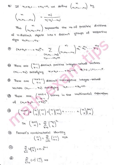 COMBINATORICS AND BASIC PROBABILITY NOTES FOR CSIR MATHEMATICS EXAM TIPS