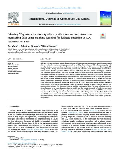 Pdf Inferring Co2 Saturation From Synthetic Surface Seismic And