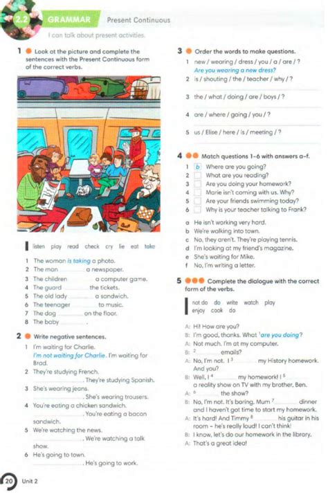 Present Continuous Describe Present Activities Wider