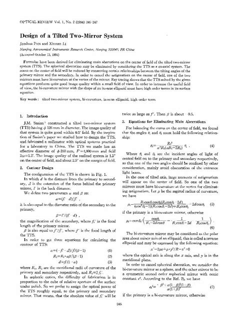 Pdf Design Of A Tilted Two Mirror System Dokumentips