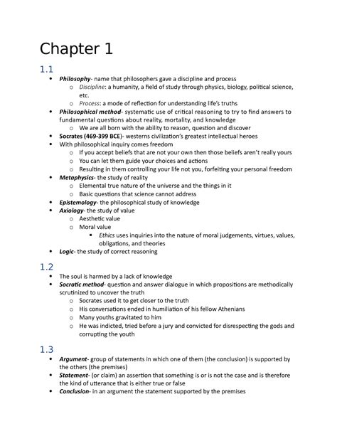 Chapter Notes PHI Chapter Philosophy Name That Philosophers Gave A Discipline And