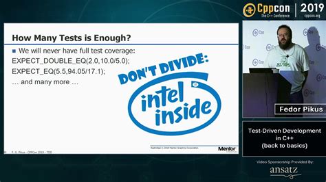Back To Basics Test Driven Development Fedor Pikus Cppcon 2019 Youtube