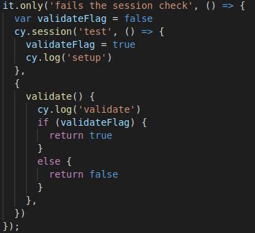 Cypress Session Validation Failure Results In A ExistingSession Setup Is Not A Function Error