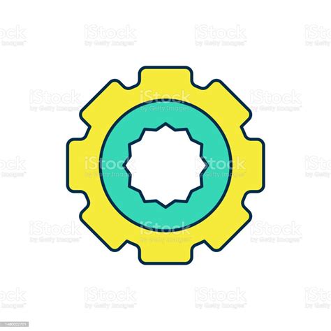 채워진 윤곽선 흰색 배경에 격리된 기어 아이콘입니다 톱니바퀴 기어 설정 기호 톱니바퀴 기호입니다 벡터 가득 찬에 대한 스톡 벡터 아트 및 기타 이미지 Istock