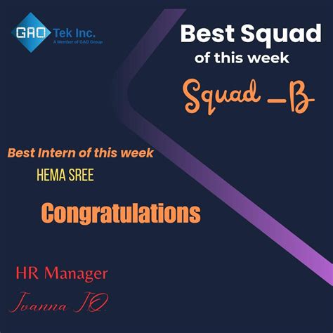hema sree on linkedin 🌟 being named the best intern of the week is not
