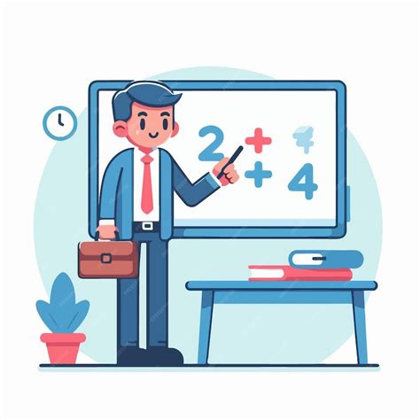 Premium Vector Teacher Concept Professor Giving A Lesson In A