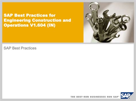 SAP Best Practices Engineering Construction Operations