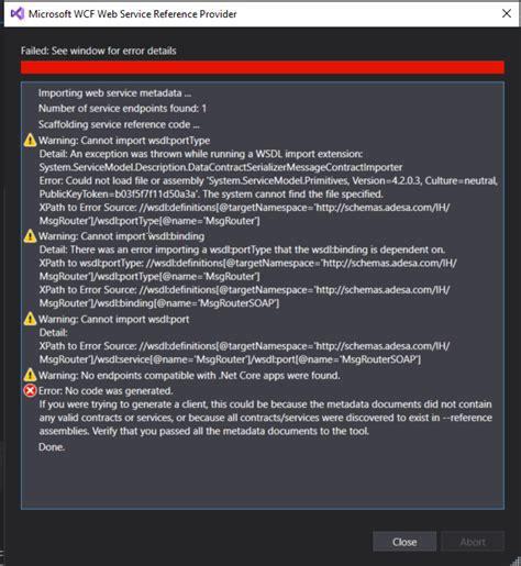 Error Adding Connected Service Issue Dotnet Wcf GitHub