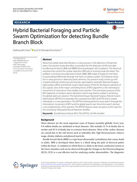 Pdf Hybrid Bacterial Foraging And Particle Swarm Optimization For