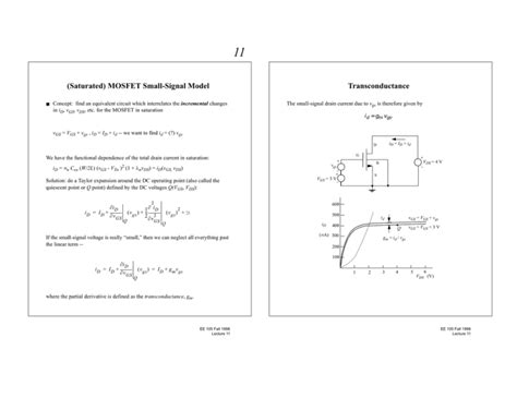 Saturated Mosfet Small Signal Model