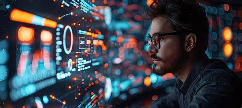 Business Man Using Ai Technology For Data Analysis Coding Computer Language With Digital Brain