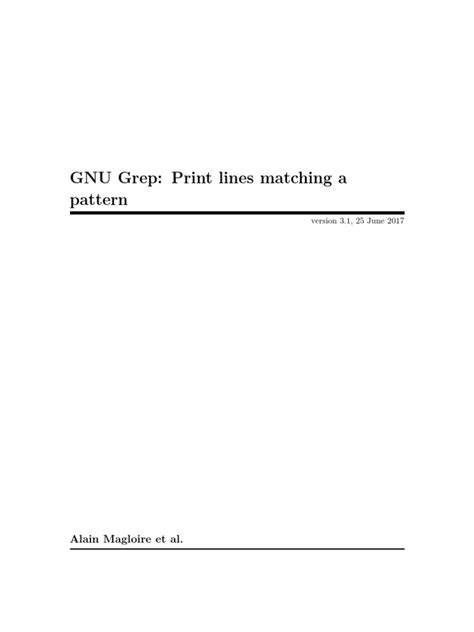Gnu Grep Print Lines Matching A Pattern Alain Magloire Et Al