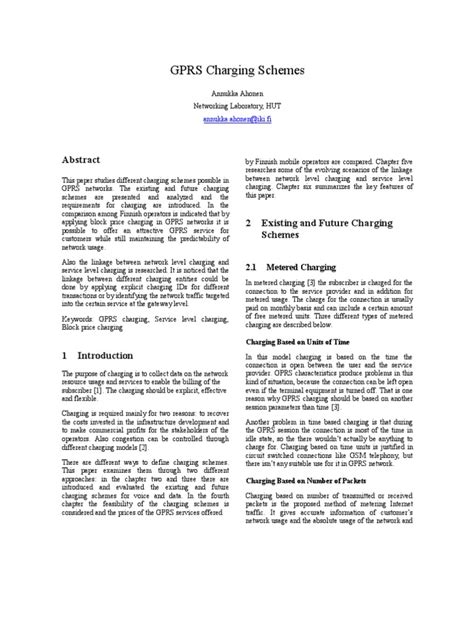 Gprs Charging Schemes Pdf General Packet Radio Service Computer Network