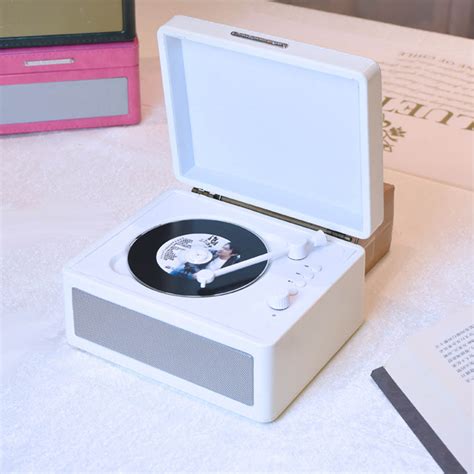 해외 레트로 복고풍 턴테이블모양 Cd플레이어 블루투스 스피커 에이블리